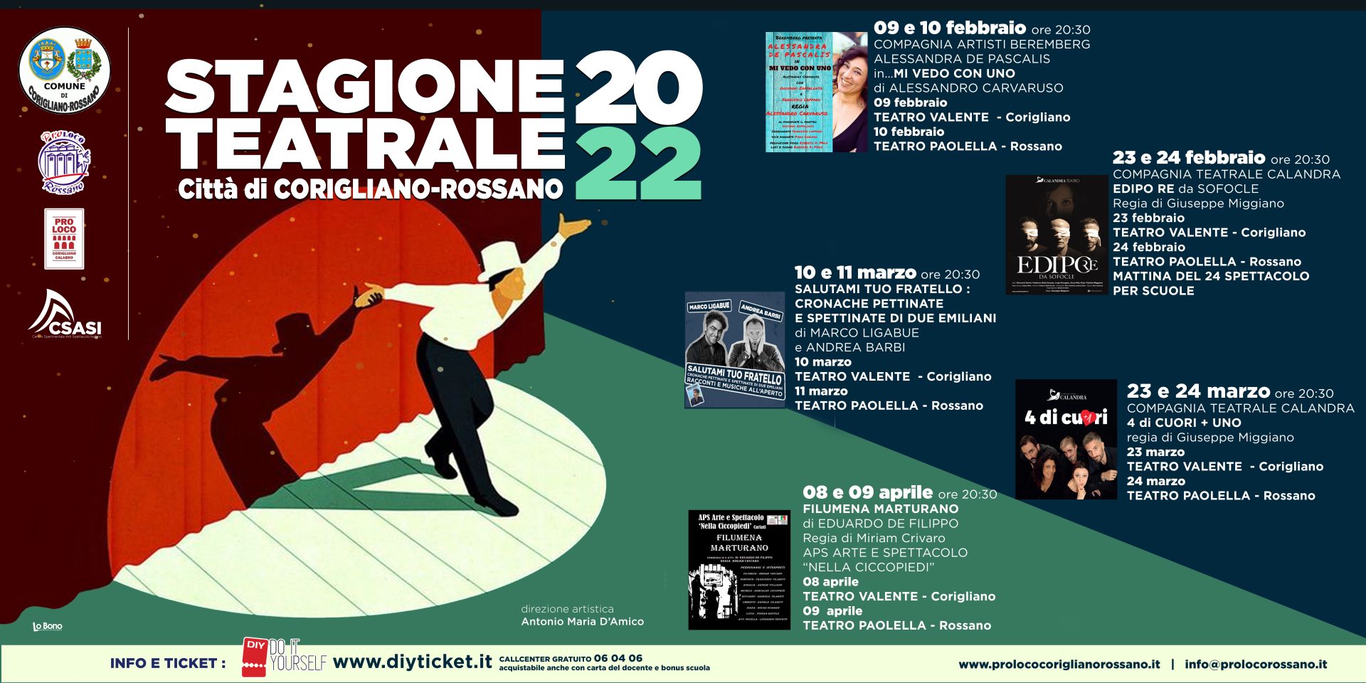 Corigliano-Rossano, stagione teatrale 2022. 5 spettacoli, 2 teatri ...